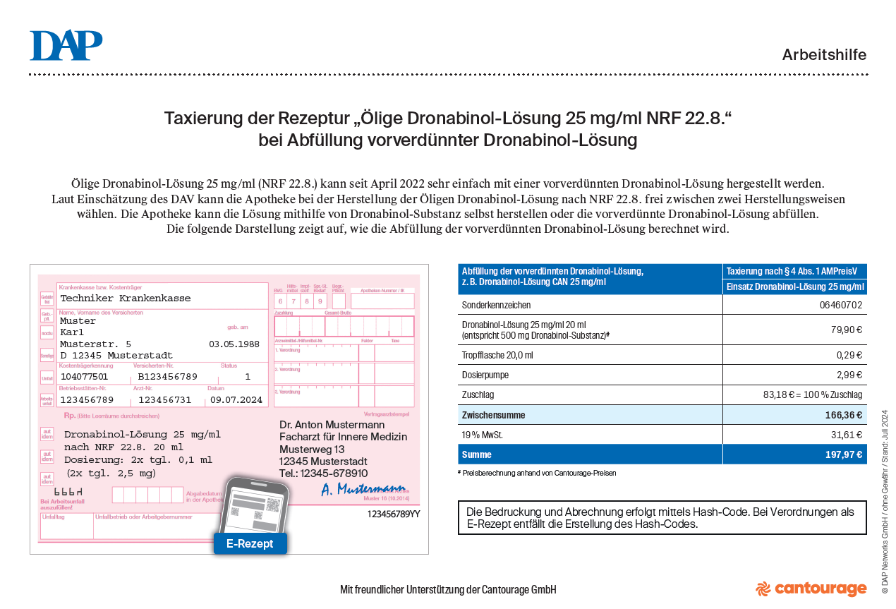 Taxierung Ölige Dronabinol-Lösung - DeutschesApothekenPortal